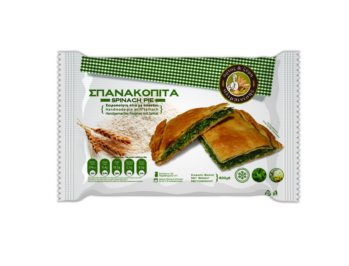 ΣΠΑΝΑΚΟΠΙΤΑ ΧΩΡΙΑΤΙΚΗ 800γρ - Άρτος & Ζύμη Αλιμπινίσης ΑΒΕΕ
