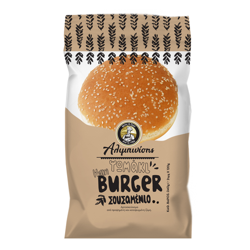 ΨΩΜΑΚΙ HAMBURGER ΜΕ ΣΟΥΣΑΜΙ 120γρ - Άρτος & Ζύμη Αλιμπινίσης ΑΒΕΕ